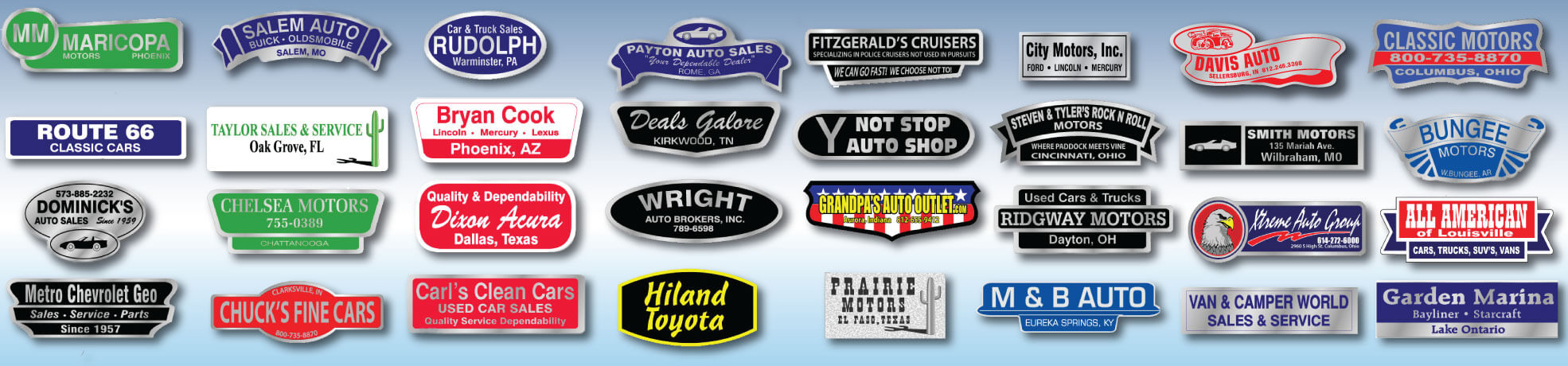 Car Dealer Decklid Decals