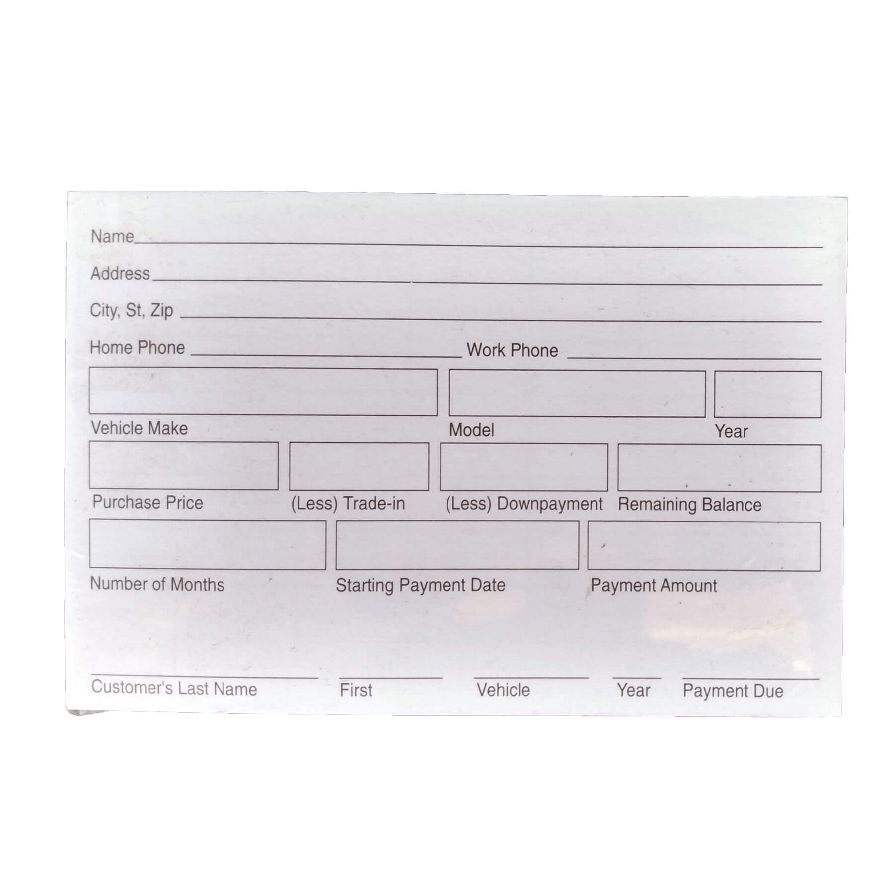 INVENTORY CARDS BHPH