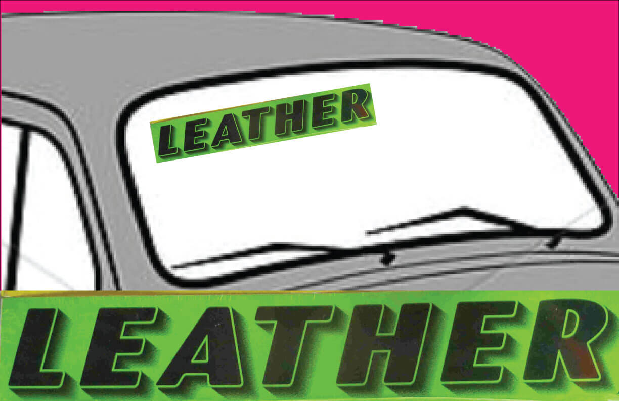 Vinyl 14 1/2" Slogans LEATHER chartreuce-green
